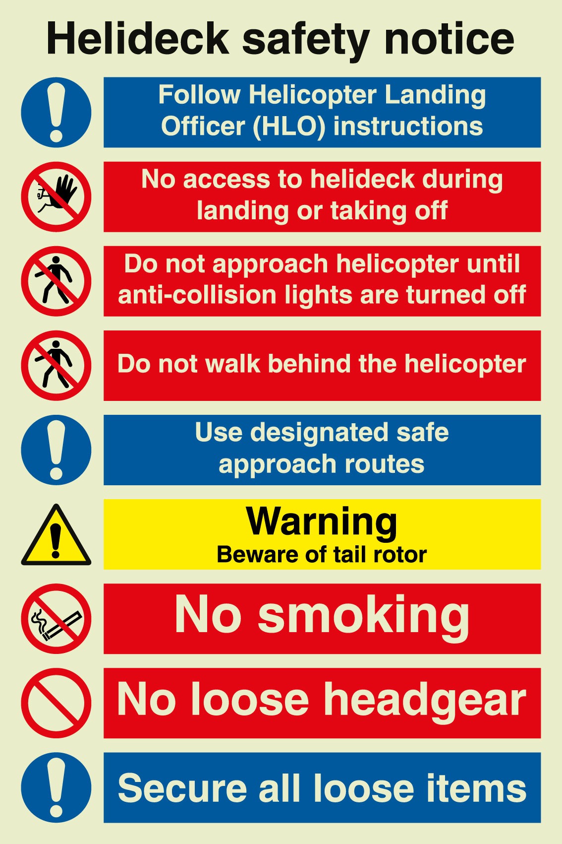 Helideck safety notice | Products | Maritime Progress