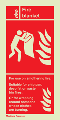 Fire blanket identification sign | Products | Maritime Progress